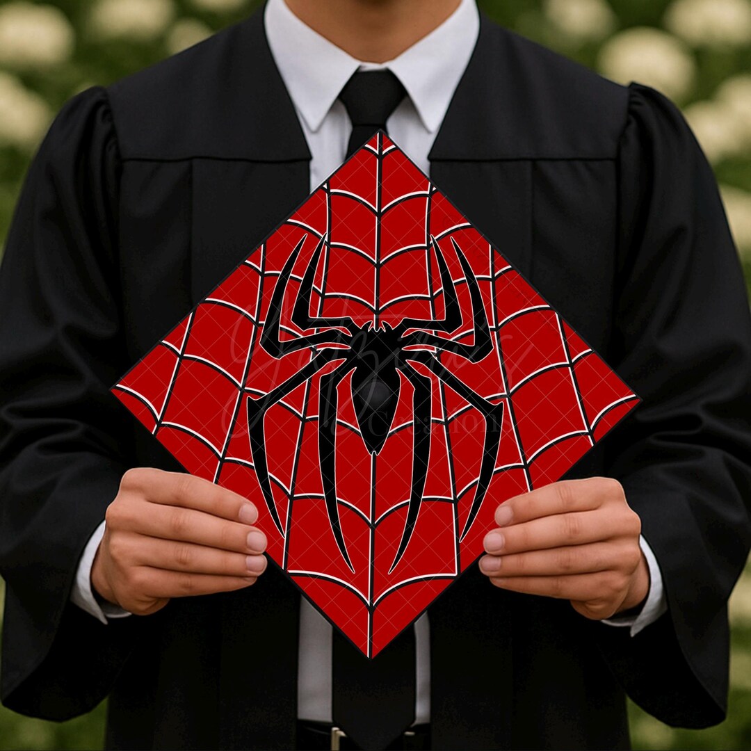 Spider Printed Graduation Cap Topper, Spiderman Graduation, Grad Gift ...