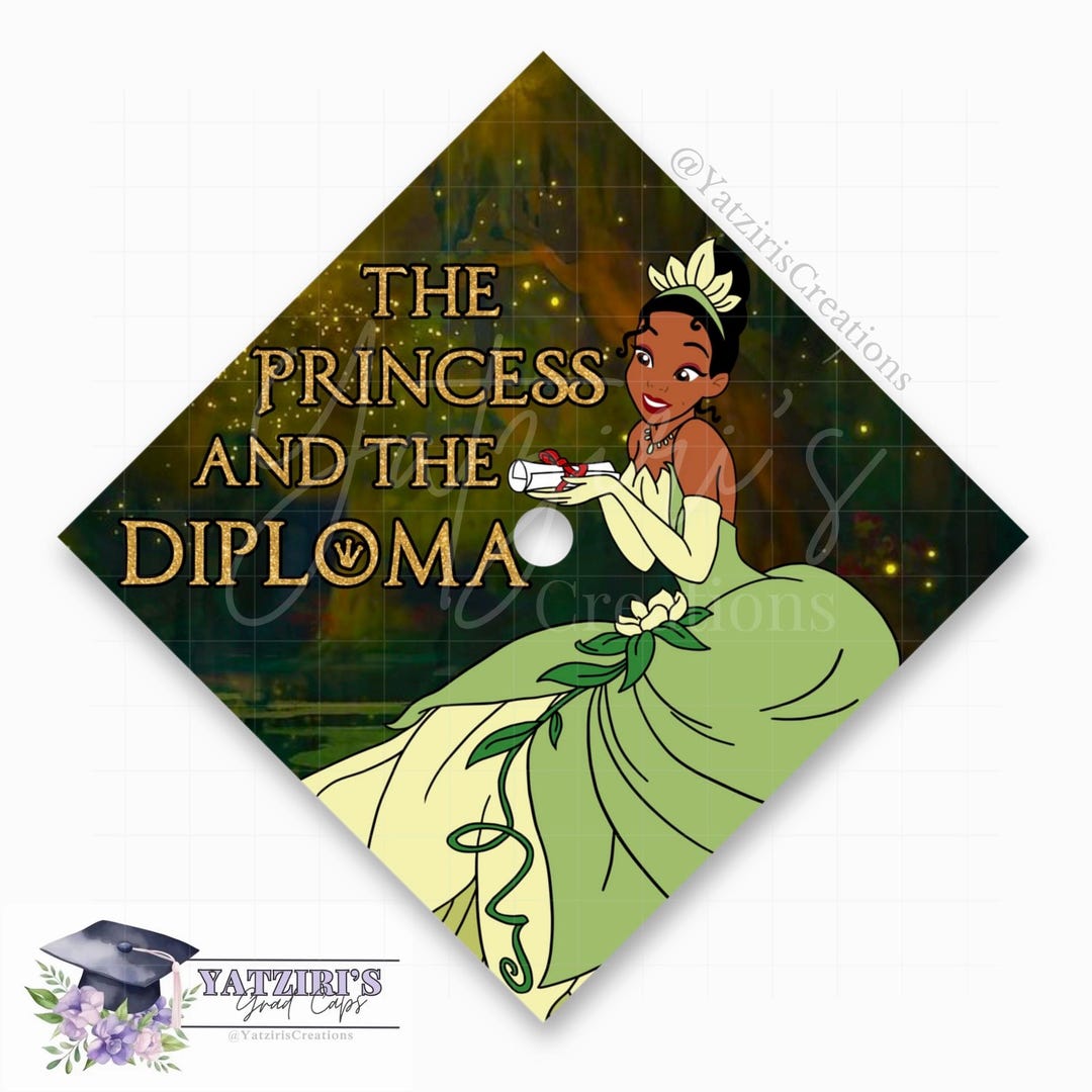 The Princess & the Diploma Printed Graduation Cap Topper, Princess ...