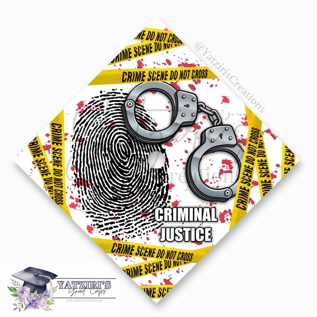 Criminal Justice Printed Graduation Cap Topper, Crime Scene Graduation ...