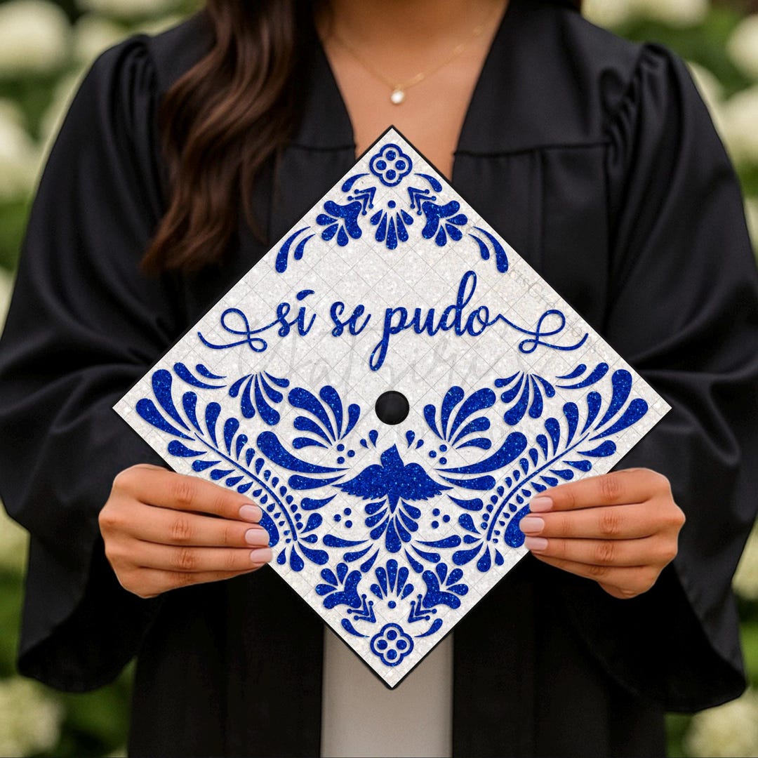 Si Se Pudo Talavera Printed Graduation Cap Topper, Mexican Grad Gift ...