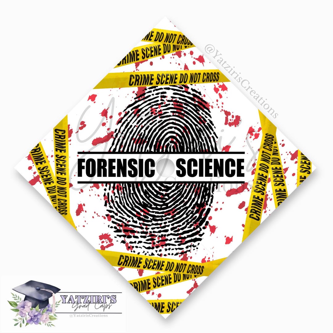 Forensic Science Printed Graduation Cap Topper, Crime Scene Graduation ...