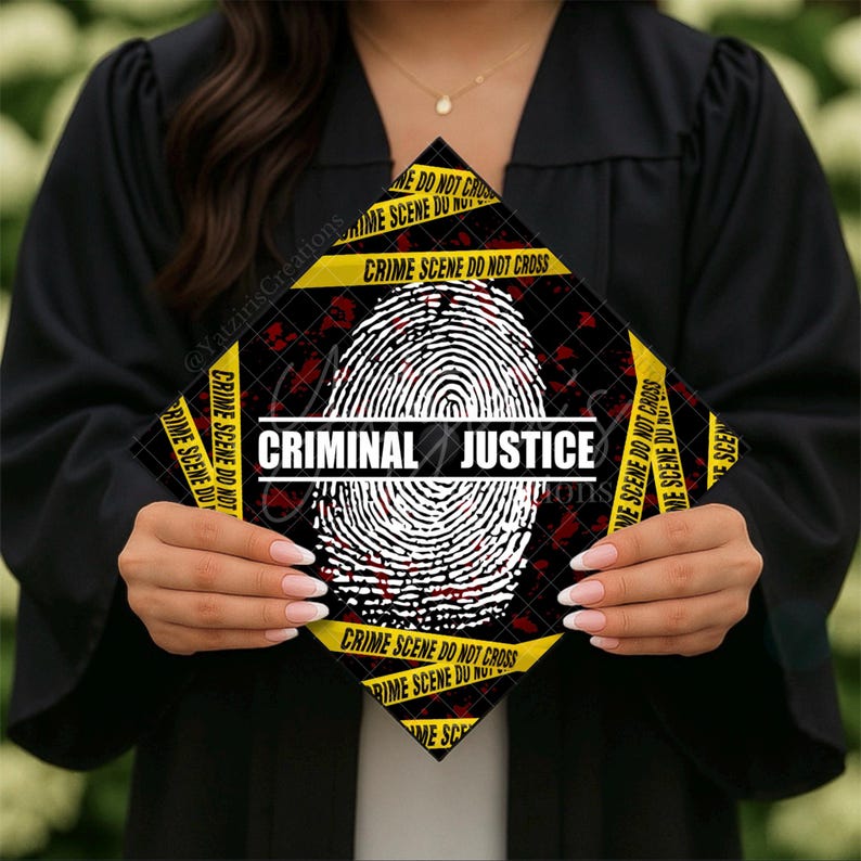 Criminal Justice Printed Graduation Cap Topper, Crime Scene Graduation ...