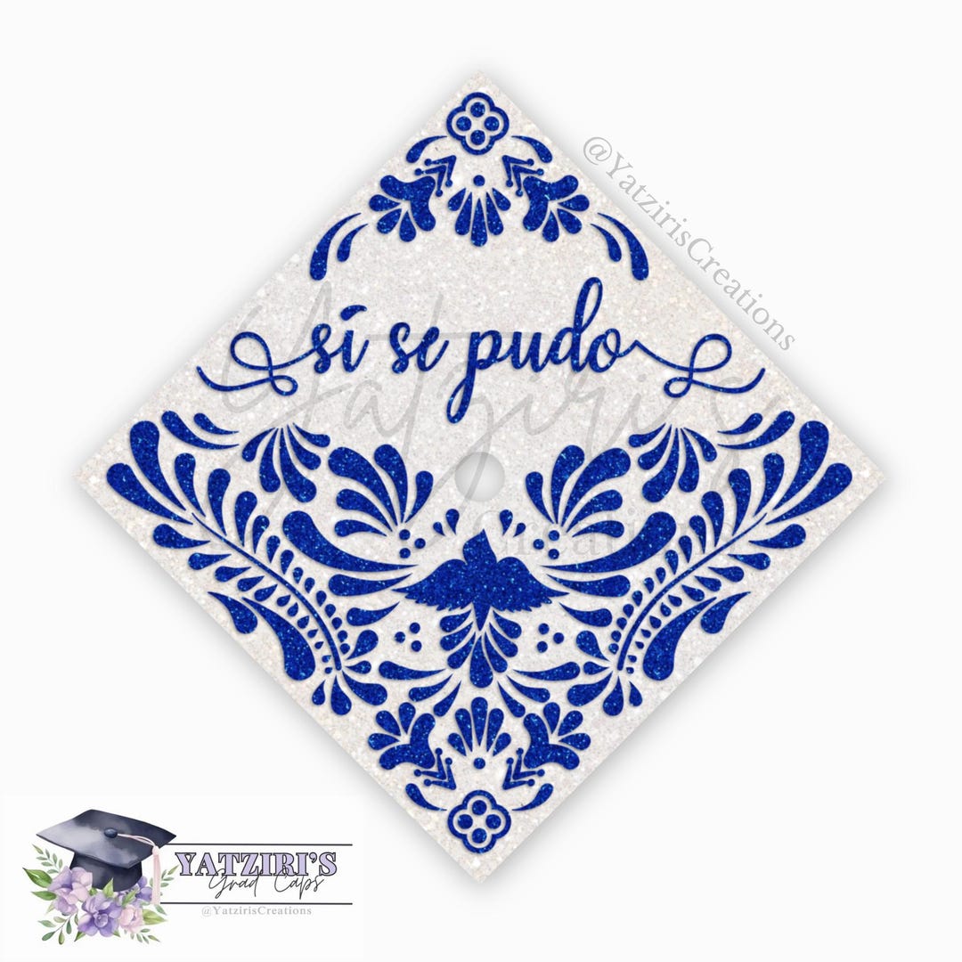 Si Se Pudo Talavera Printed Graduation Cap Topper, Mexican Grad Gift ...