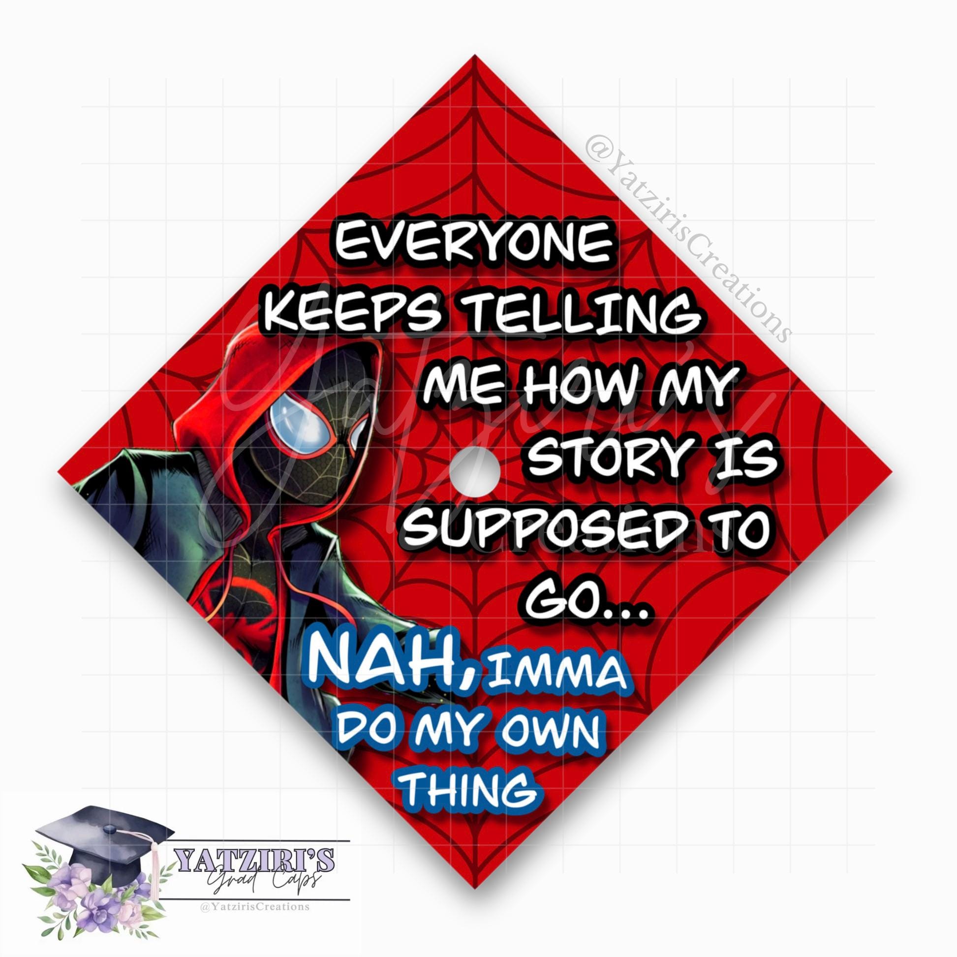 Spider Verse Printed Graduation Cap Topper, Super Hero Graduation, Grad ...
