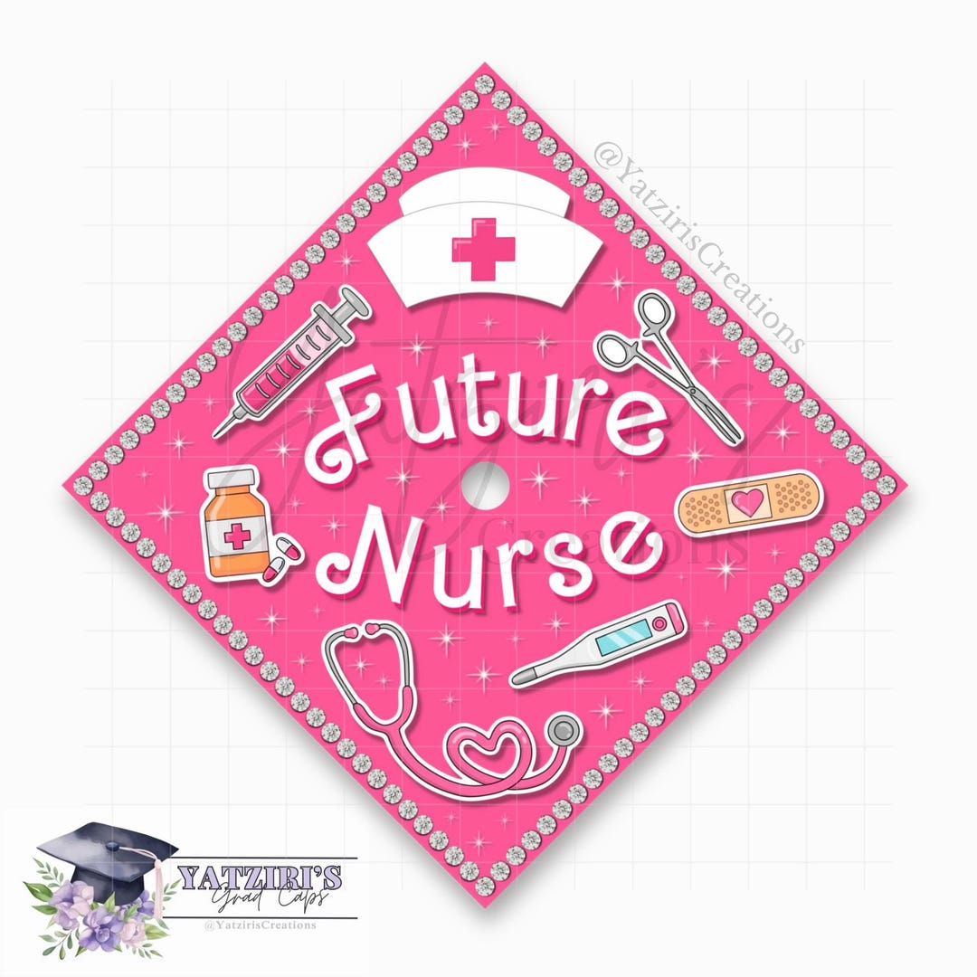 Future Nurse Printed Graduation Cap Topper | Customizable | Nurse ...