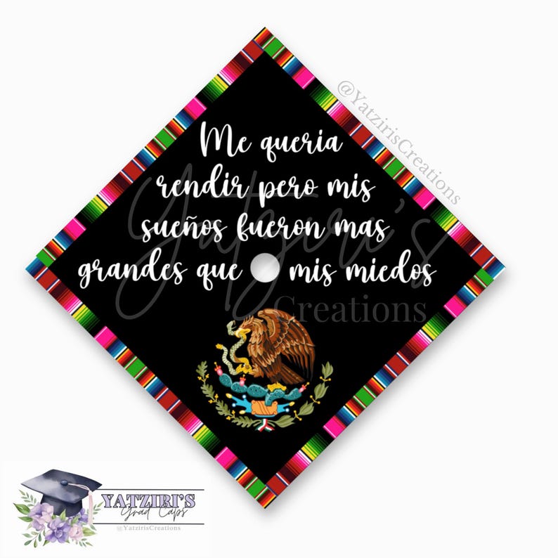 Mexican Flag Printed Graduation Cap Topper, Hispanic Latino Graduation ...