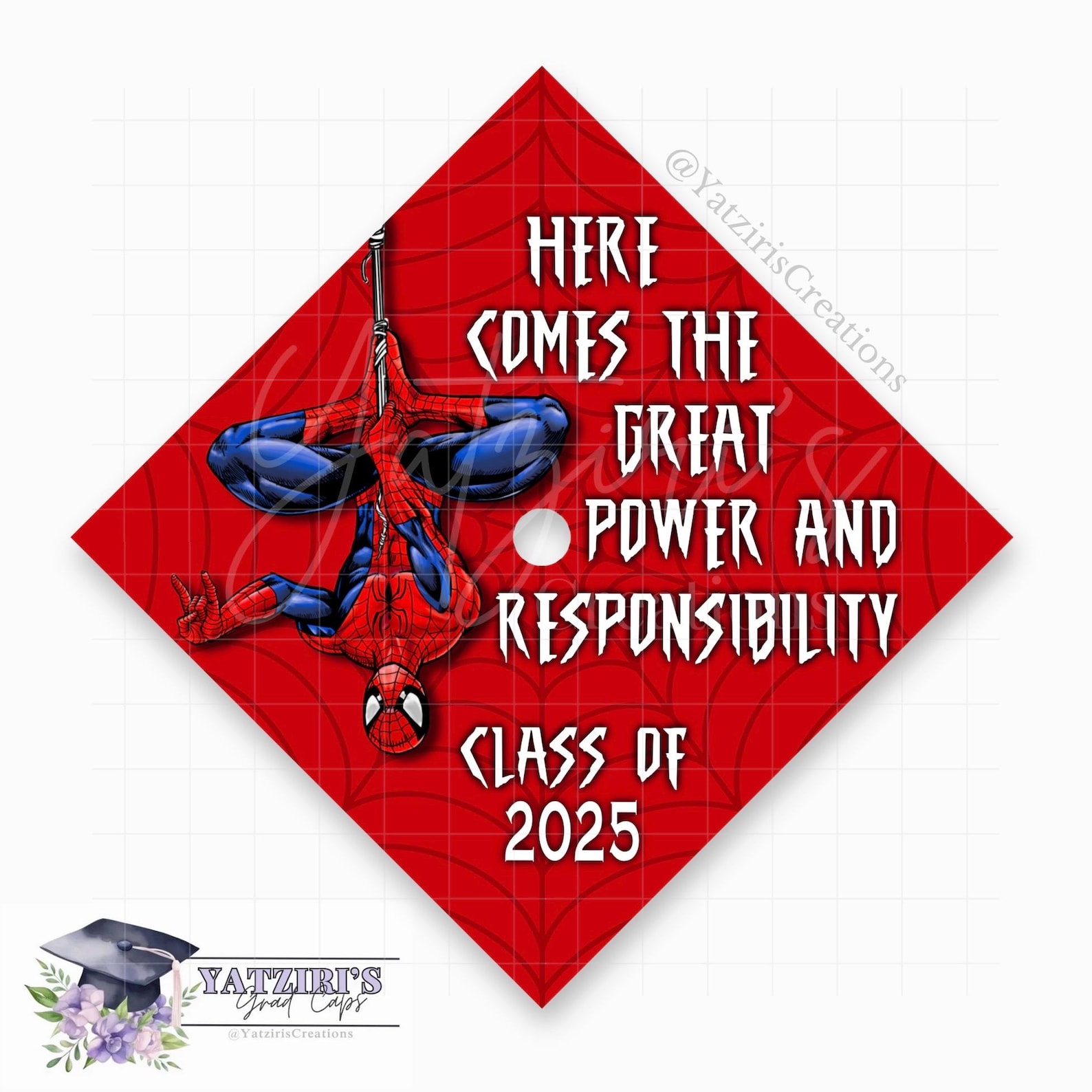 Super Hero Printed Graduation Cap Topper, Spiderman Graduation, Grad ...