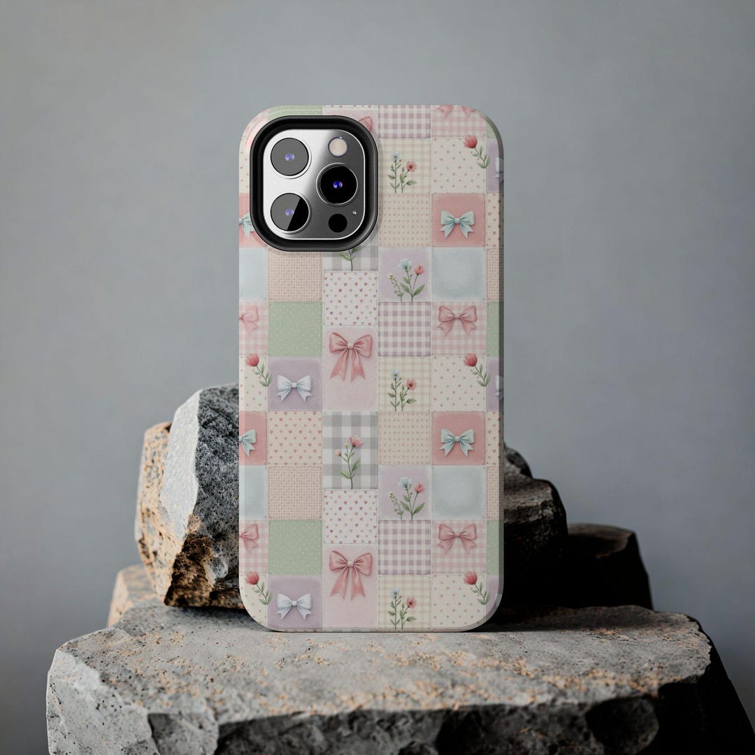 Cottagecore Patchwork Quilt Phone Case: Floral Coquette Design - Etsy