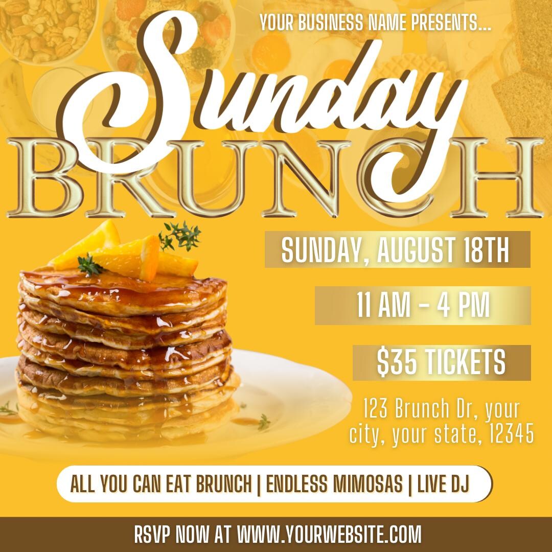 Editable Brunch Flyer - Etsy