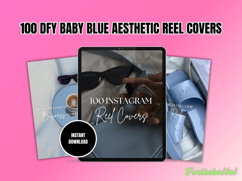 100 DFY Baby Blue Aesthetic Reel Cover | Reel Covers | Instagram ...