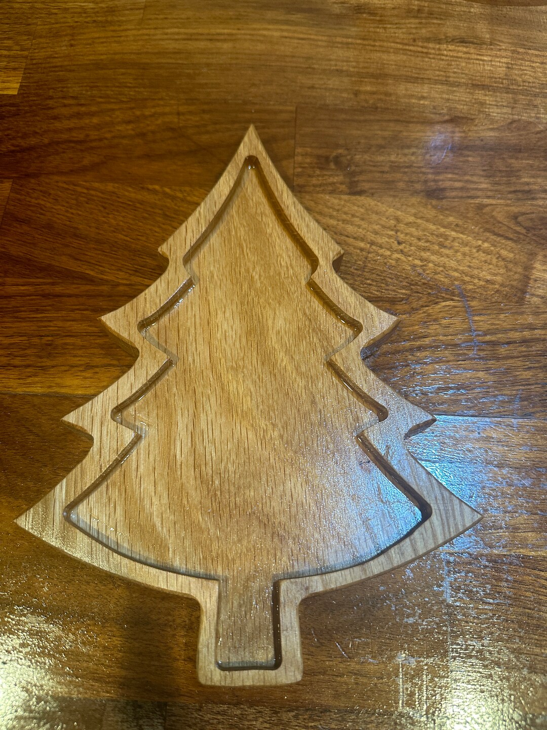 Christmas Tree Harwood Shaped Tray, Christmas Storage Tray, Holiday ...