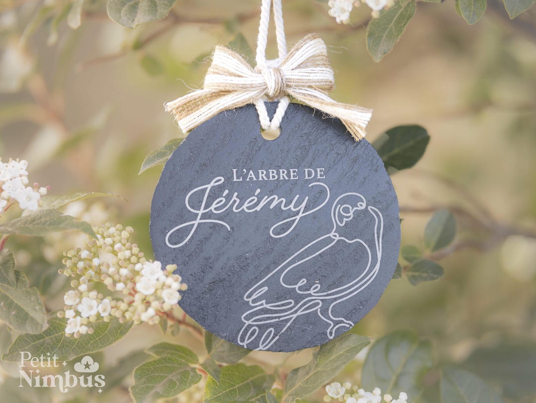 Engraved Slate Tag – Personalized Birth Tree Ornament – Garden Gift ...