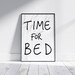 Time for Bed Bedroom Poster, Wavy Bed Quote Print, Funny Bed Time Wall ...