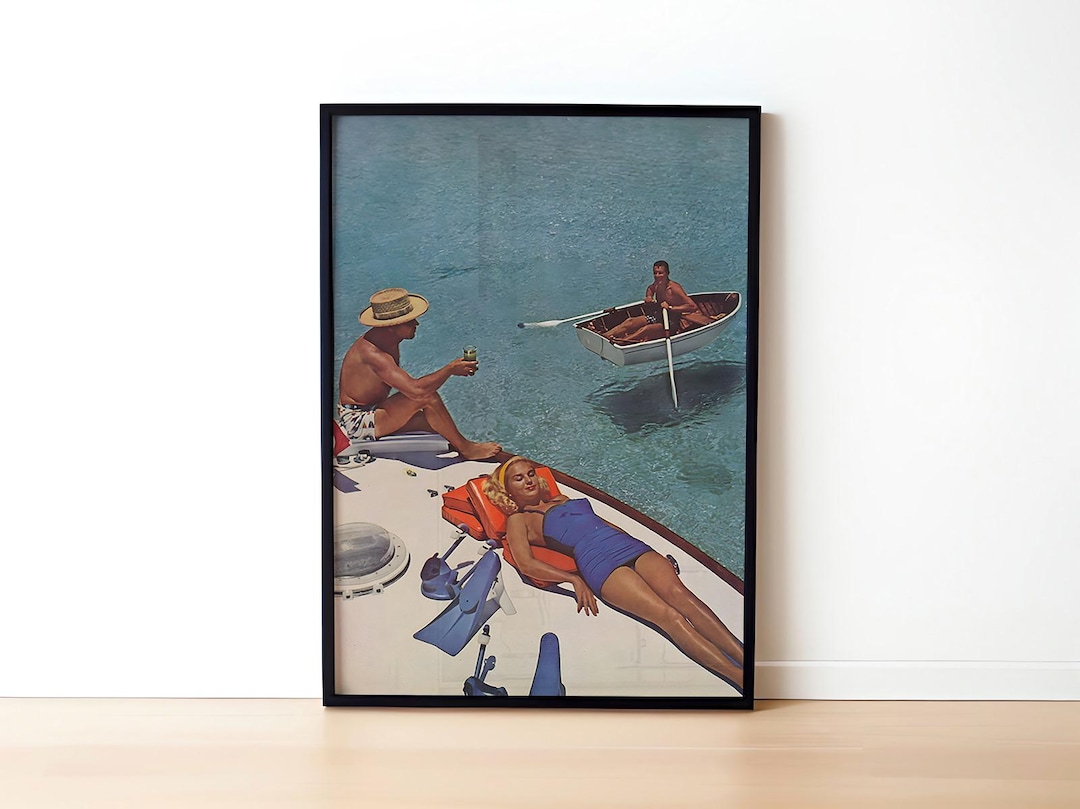 Vintage Retro Beach Poster, Trendy Retro Fashionwall Art, 70s 80s 90s ...