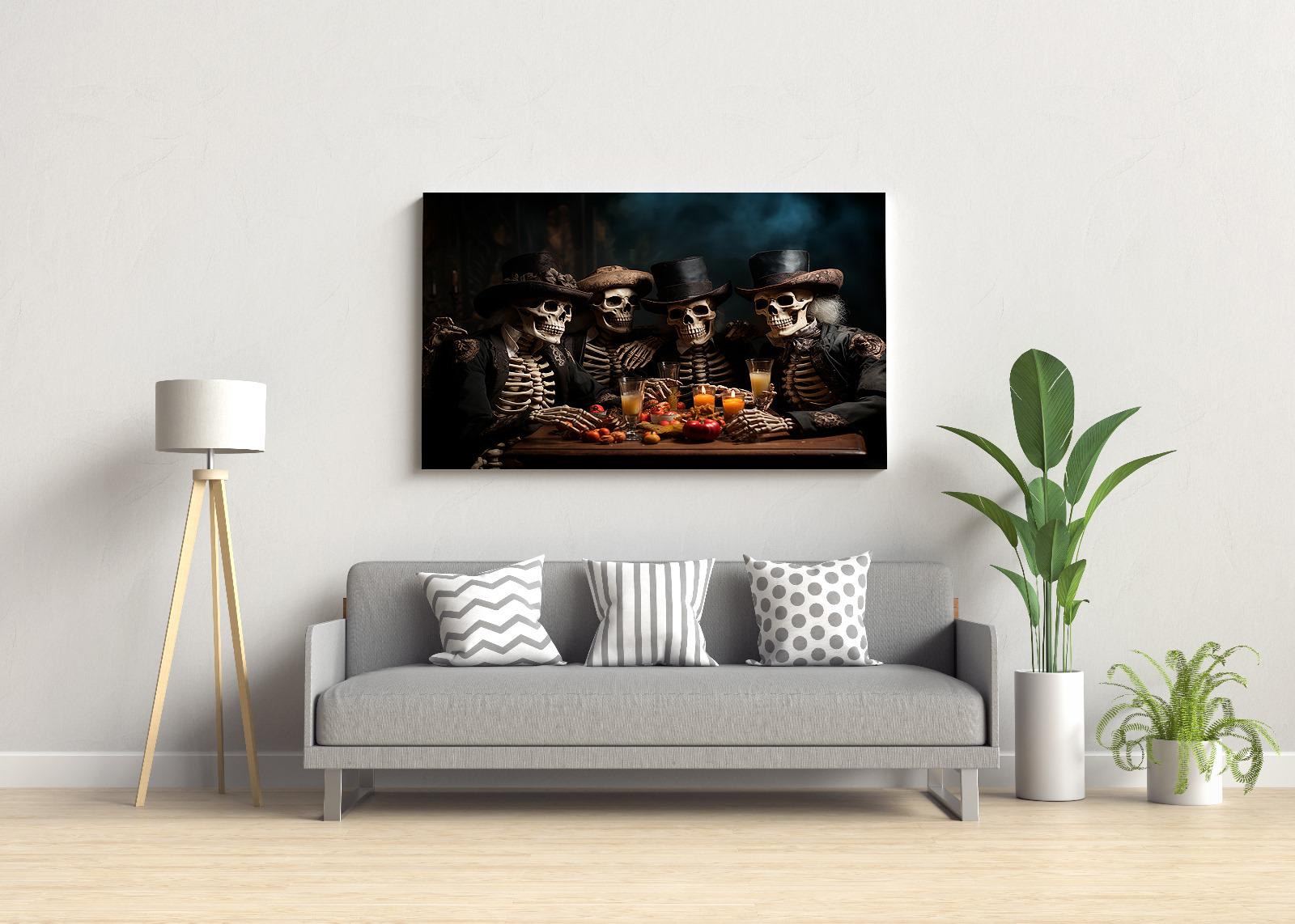 Wild West Remains Retro Skeleton Cowboy Art, Western Wall Art, Cowboy ...