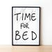 Time for Bed Bedroom Poster, Wavy Bed Quote Print, Funny Bed Time Wall ...