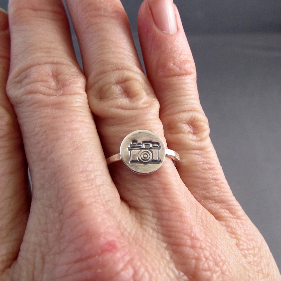 Camera Ring Sterling Silver Ring Stacking Ring - Etsy
