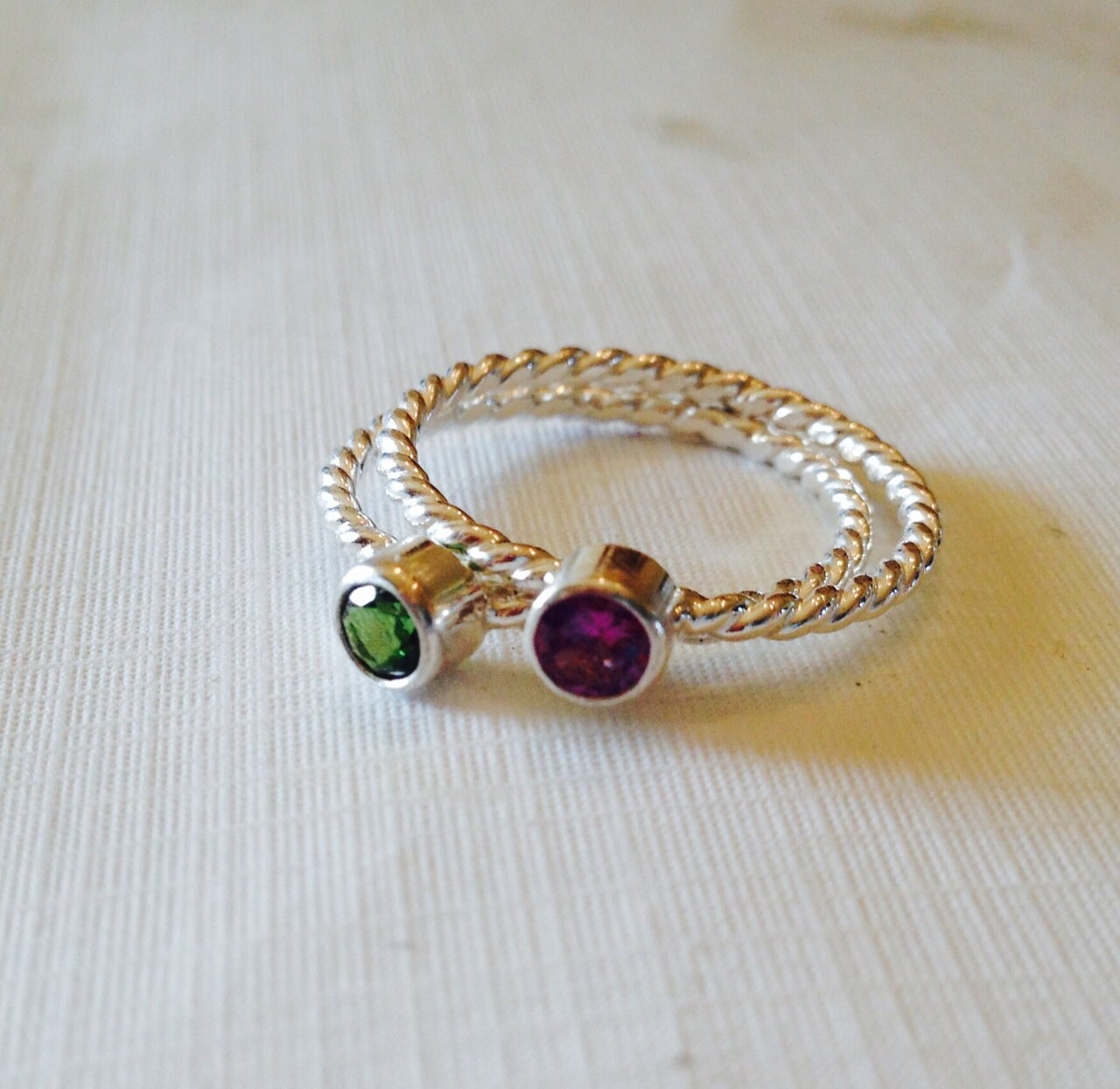 Gemstone Stacking Ring Birthstone Ring mothers Ring | Etsy