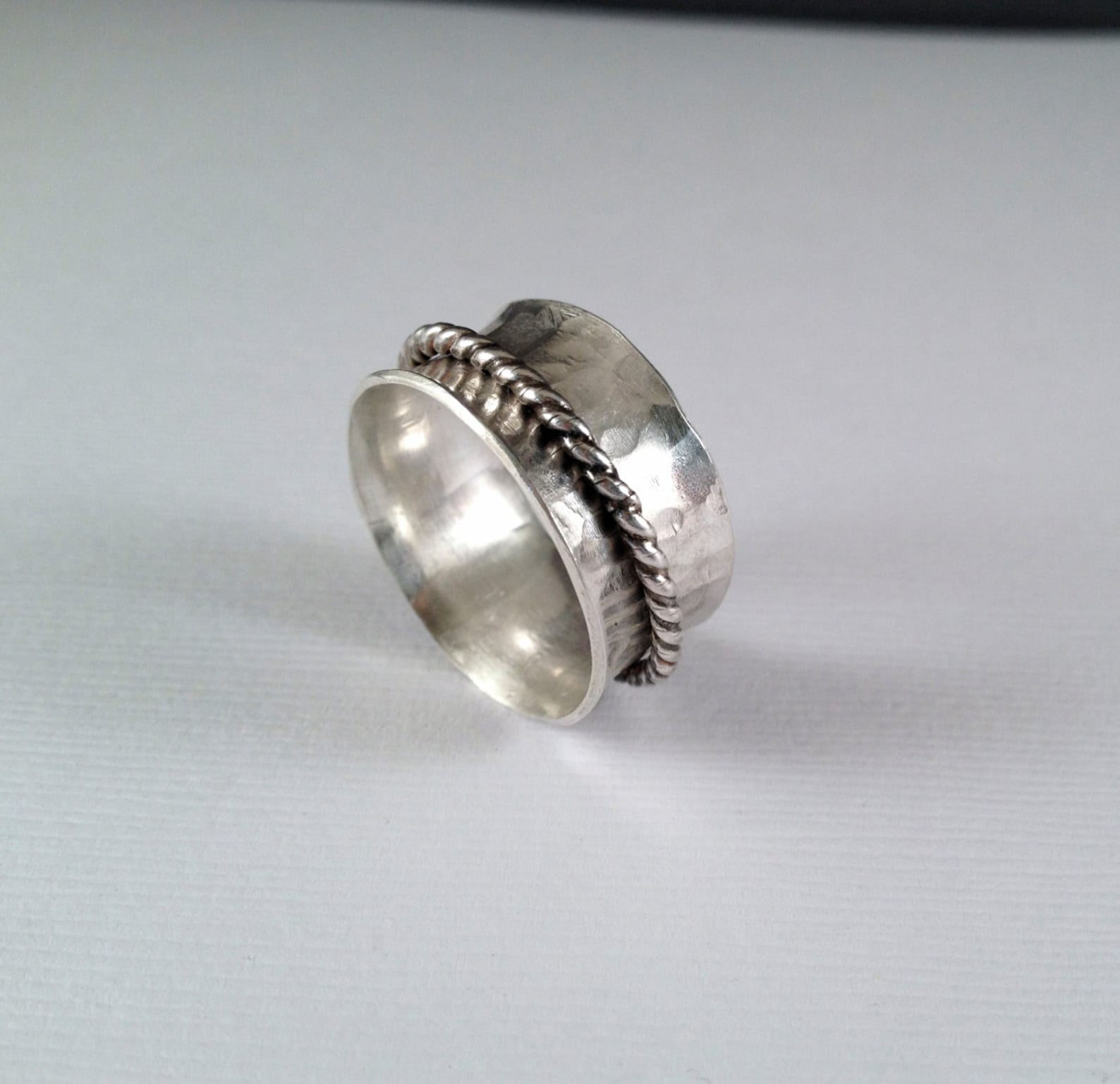 Spinner Ring -sterling Silver Spinner Ring - Fidget Ring - Etsy