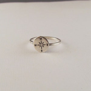 Compass Ring- Silver Compass Ring - Graduation Gift -travel Gift - Etsy