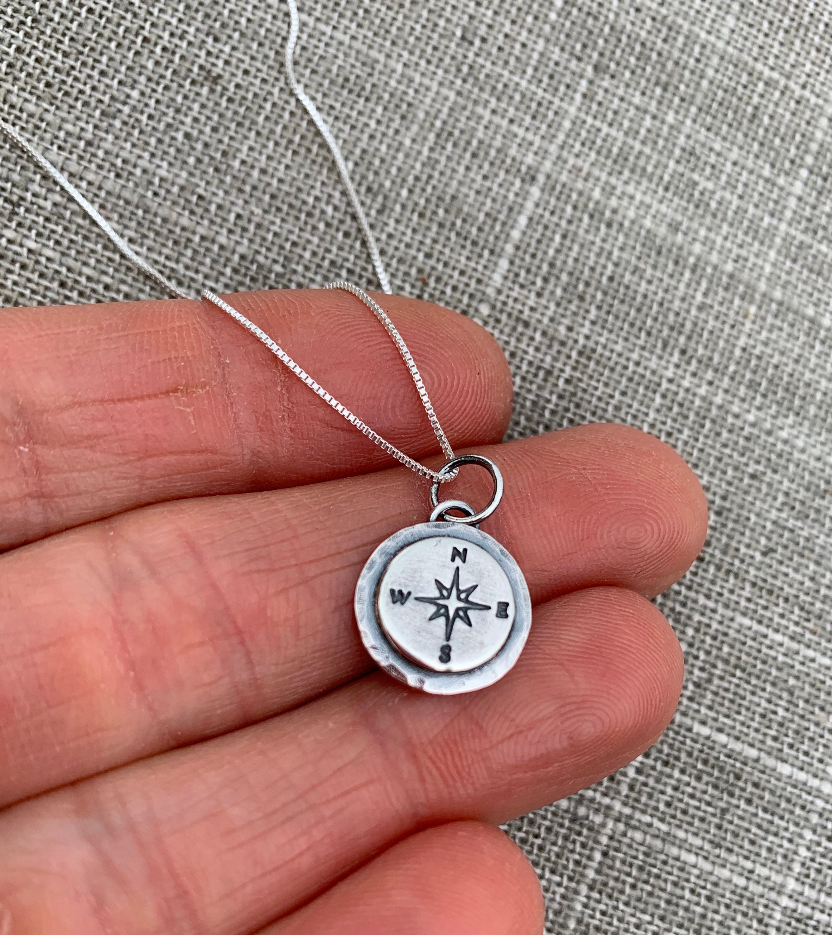 Compass Necklace in Sterling Silver | Etsy