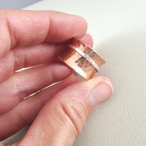 Copper Ring With Sterling Silver Spinner - Spinner Ring - Copper Band ...