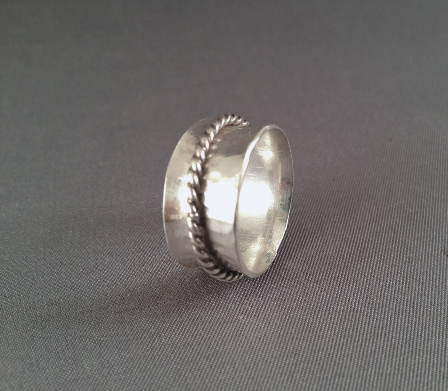 Spinner Ring -sterling Silver Spinner Ring - Fidget Ring - Etsy