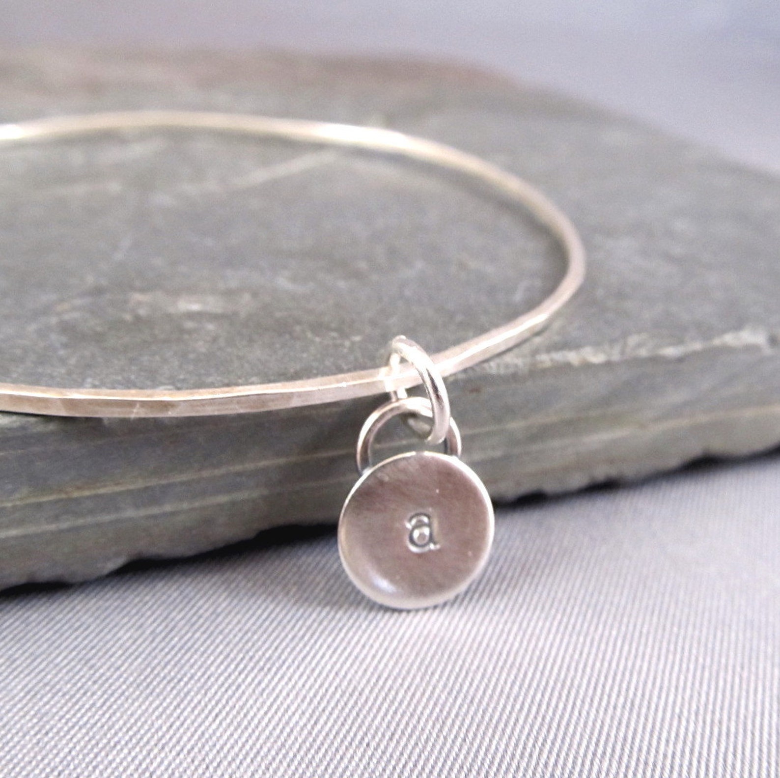 Personalized Sterling Silver Charm Bracelet Initial Charm - Etsy