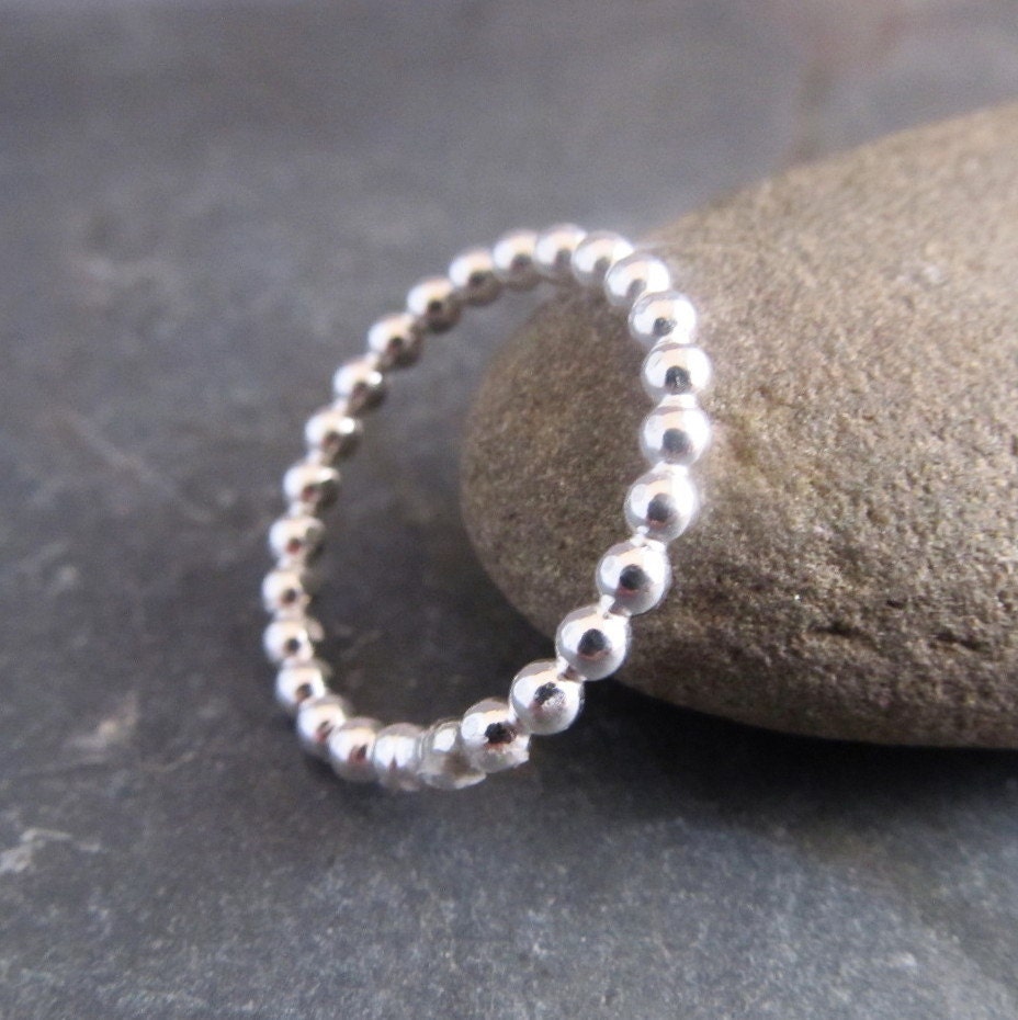 Sterling Silver Bubble Stacking Dot Ring Eternity Band - Etsy