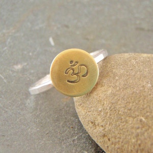 Ohm Ring in Sterling Silver and Brass - Etsy