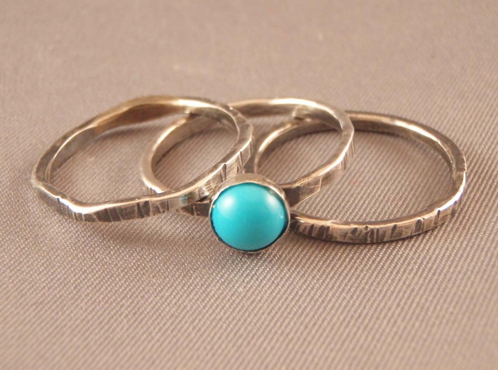 Turquoise and Sterling Silver Stacking Rings Stackable - Etsy