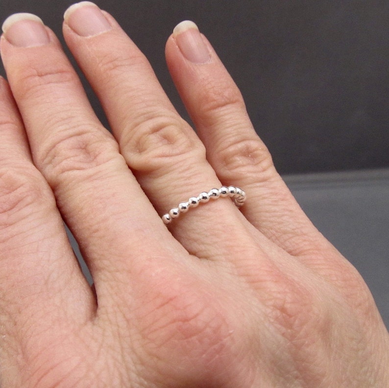 Sterling Silver Bubble Stacking Dot Ring Eternity Band - Etsy