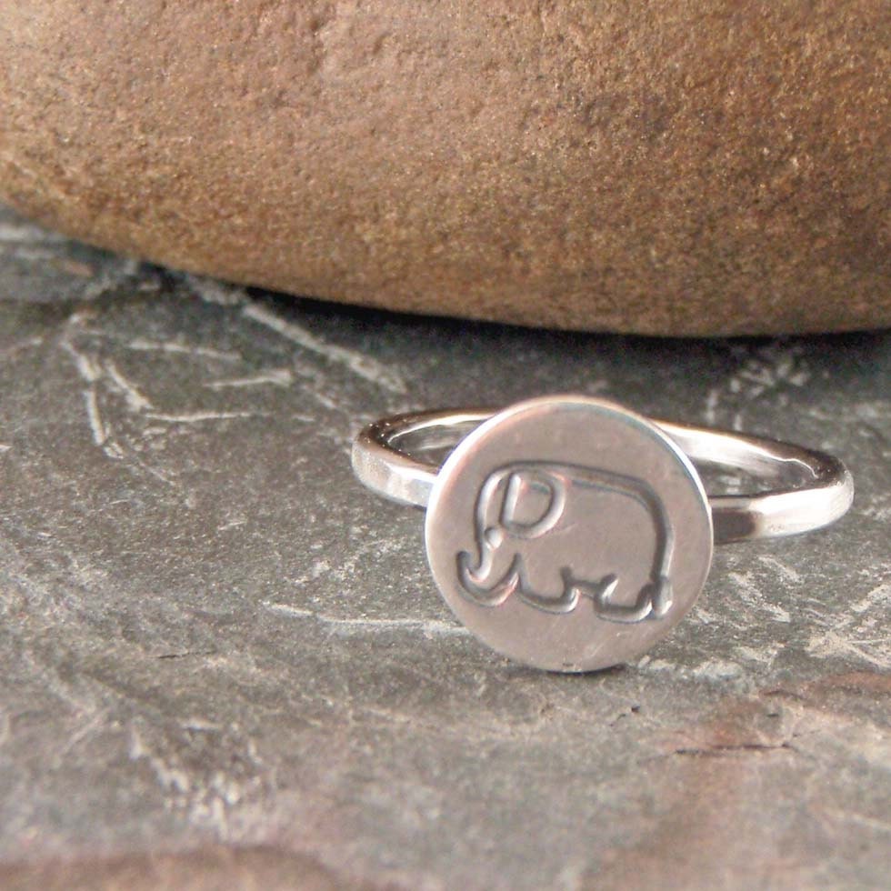 Lucky Elephant Ring in Sterling Silver Silver Ring - Etsy