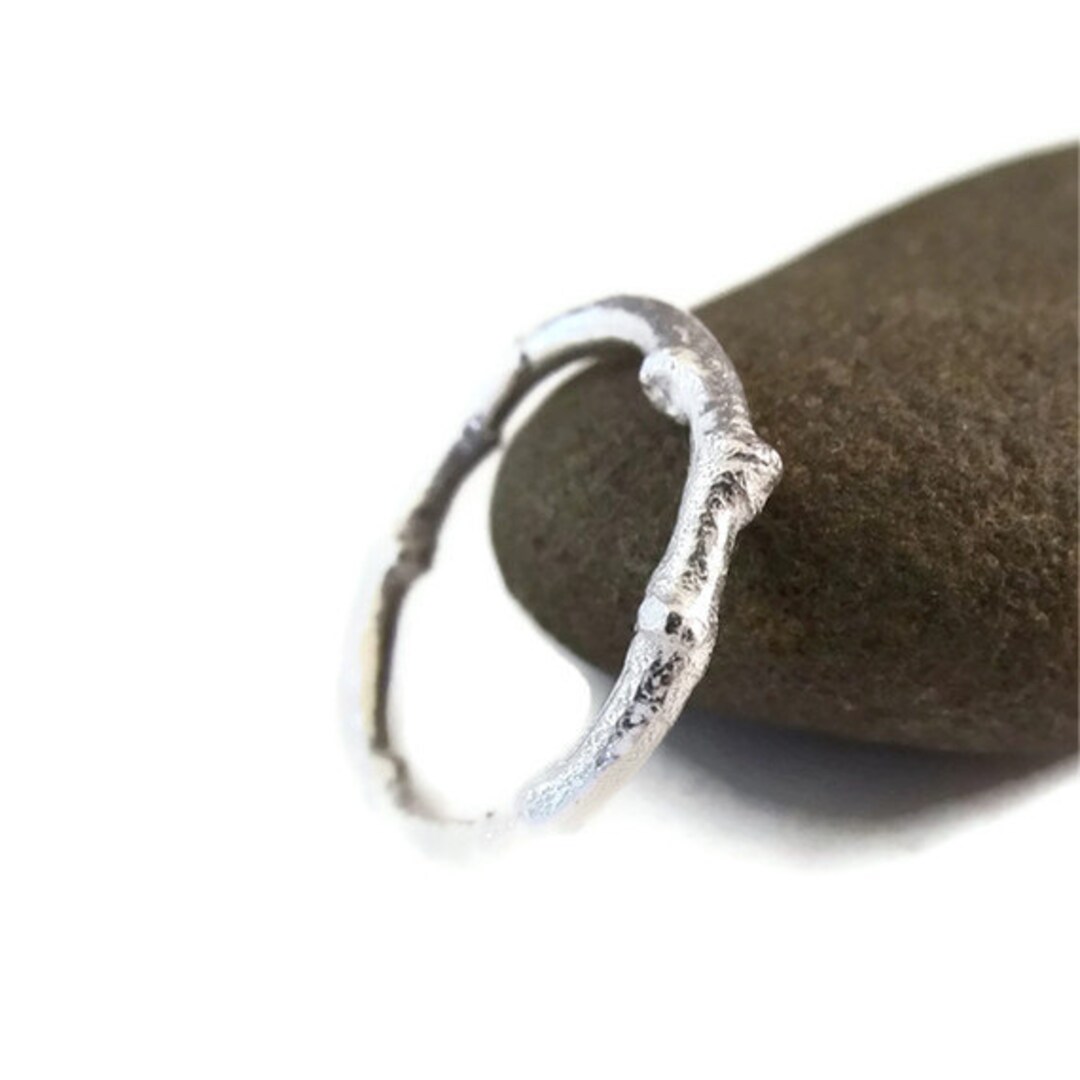 Rustic Twig Ring in Sterling Silver, Twig Band - Etsy