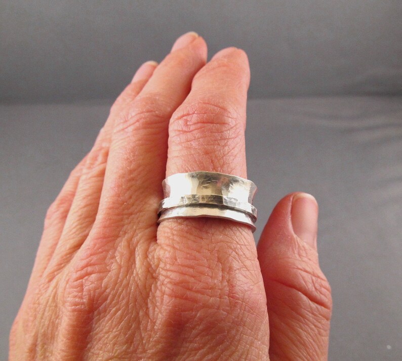 Spinner Ring in Sterling Silver Meditation Ring Rustic - Etsy