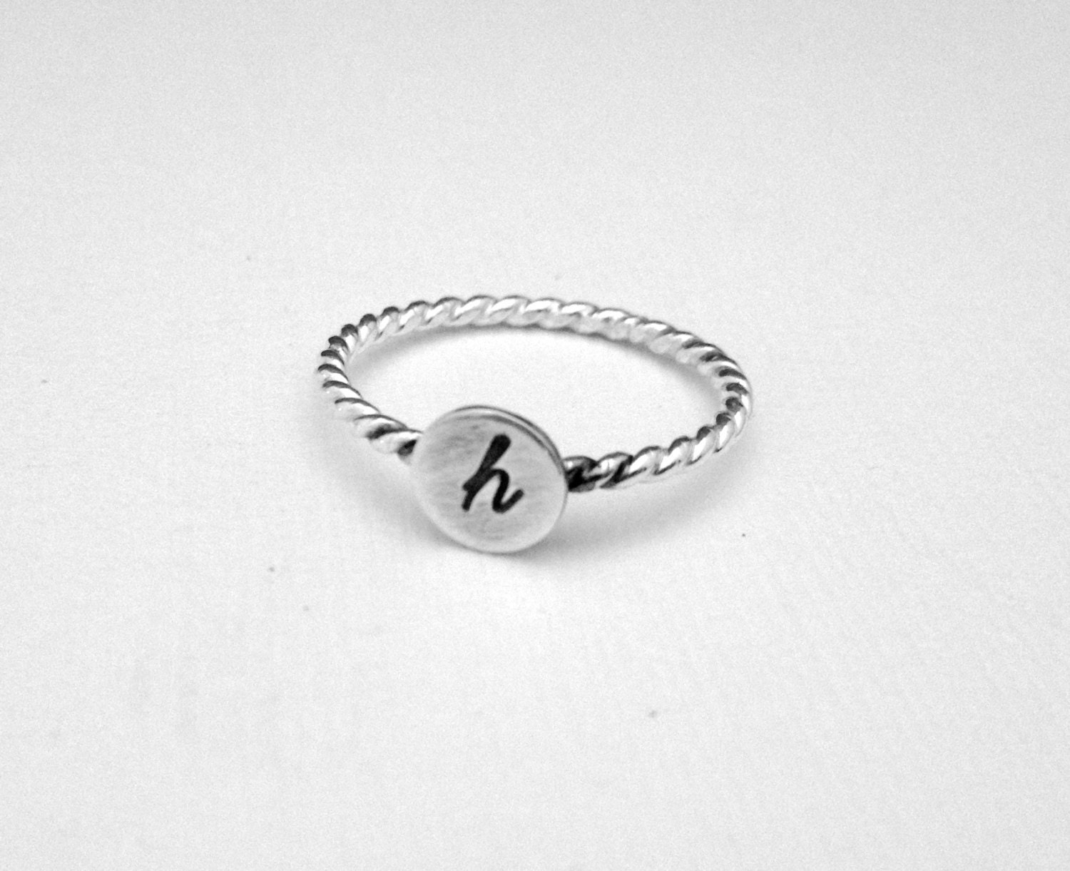 Personalized Ring Initial Ring Stacking Ring Mini Monogram - Etsy