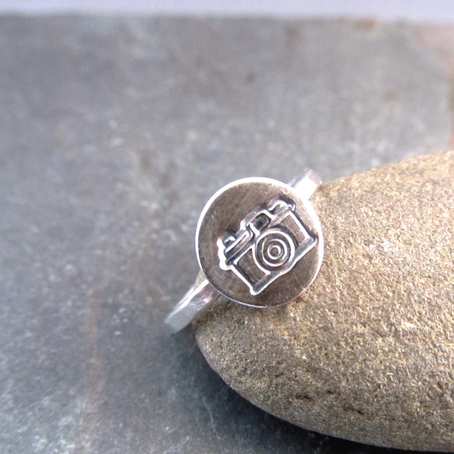 Camera Ring Sterling Silver Ring Stacking Ring - Etsy