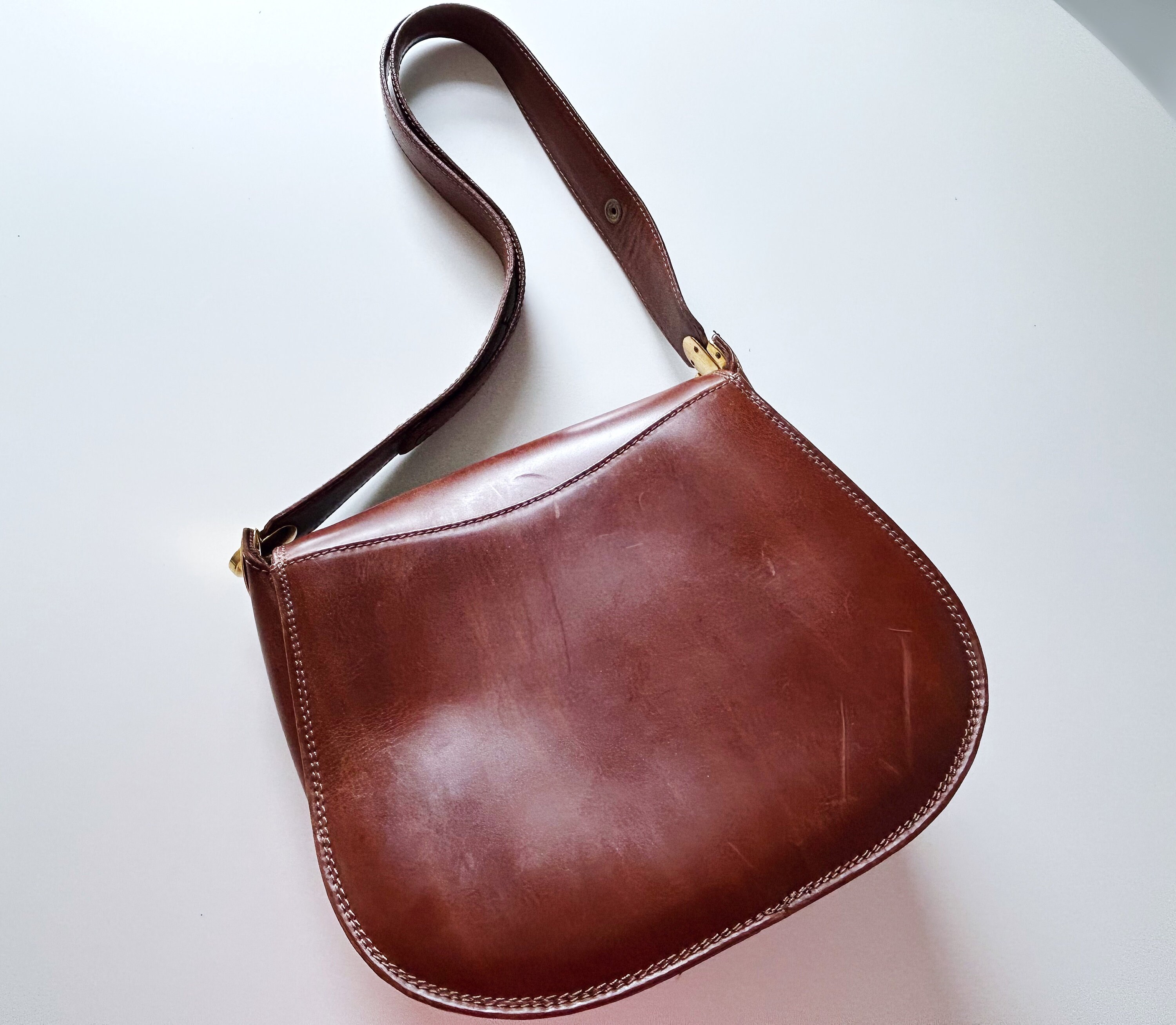 Vintage Brown Handbag // 1980s 1990s Genuine Leather Purse // Made in ...