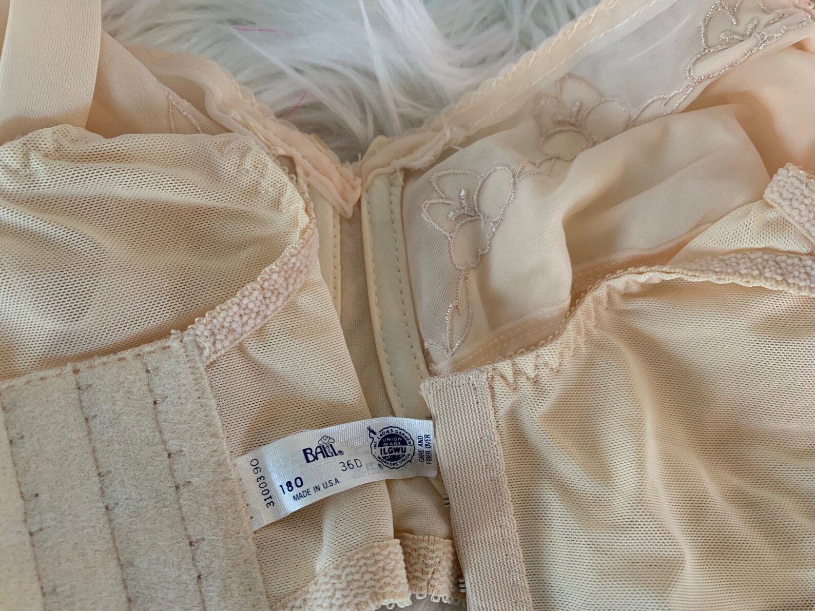Vintage Cream Bali Bra // 36D Union Label Nude Lingerie - Etsy