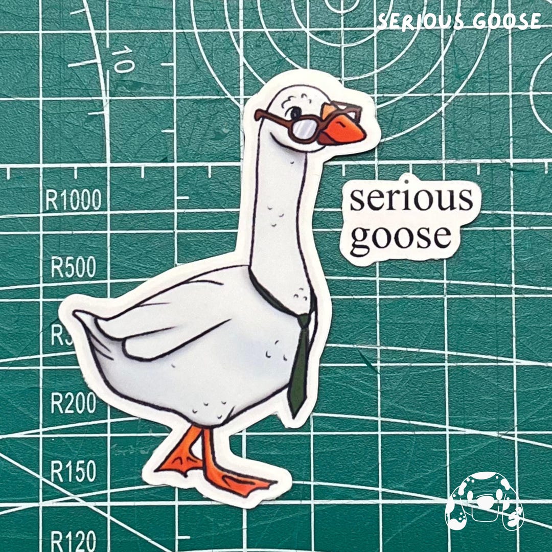 Serious Goose Sticker Goose With Glasses Tie Business Goose Decal Funny ...