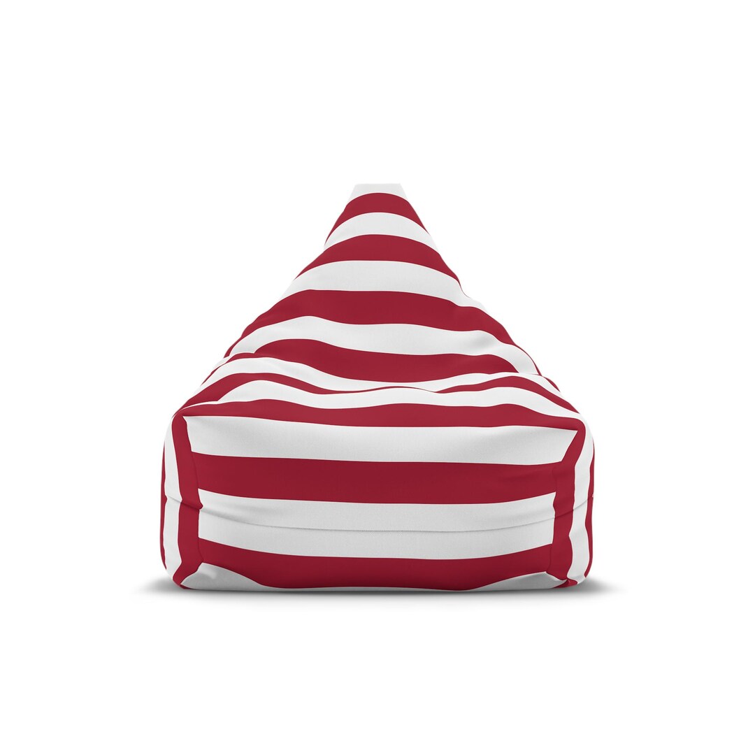 Nautical Stripe Red Bean Bag Chair Cover, Girl, Boy, Teen, Dorm Bedroom ...