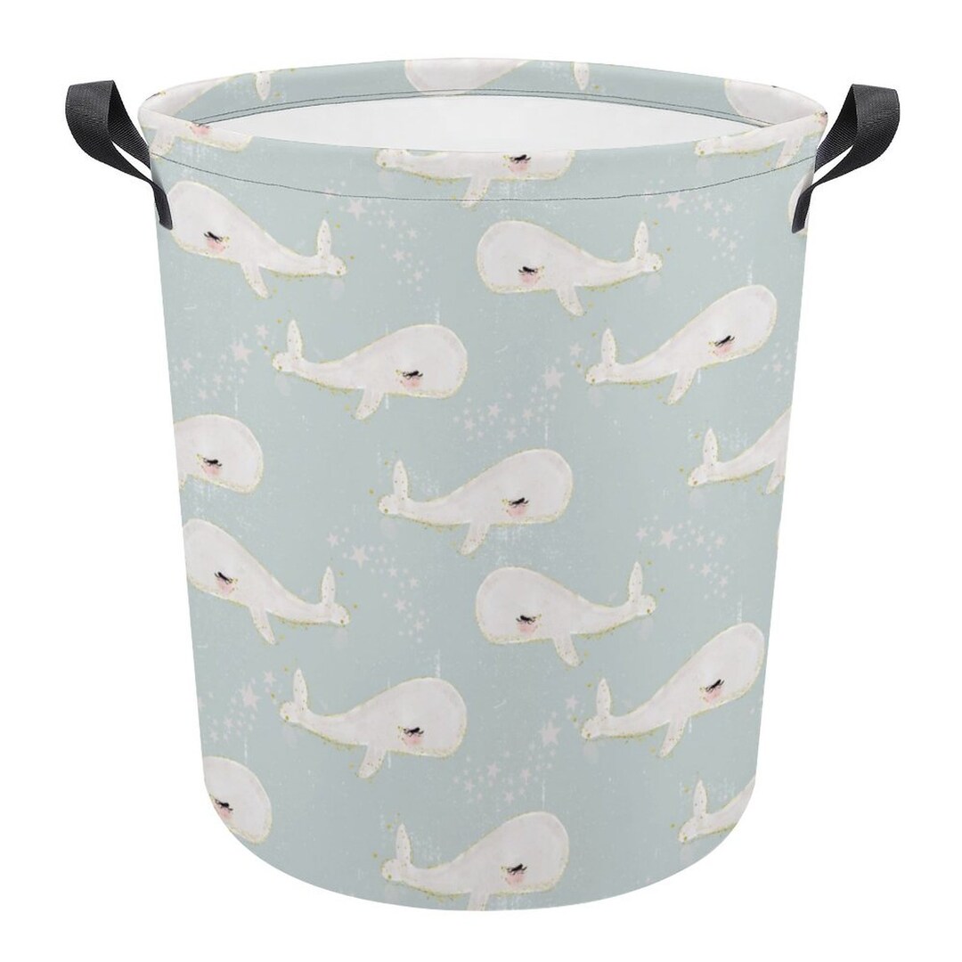 Baby Whales Collapsible Laundry Basket, Hamper, Children's Bathroom ...