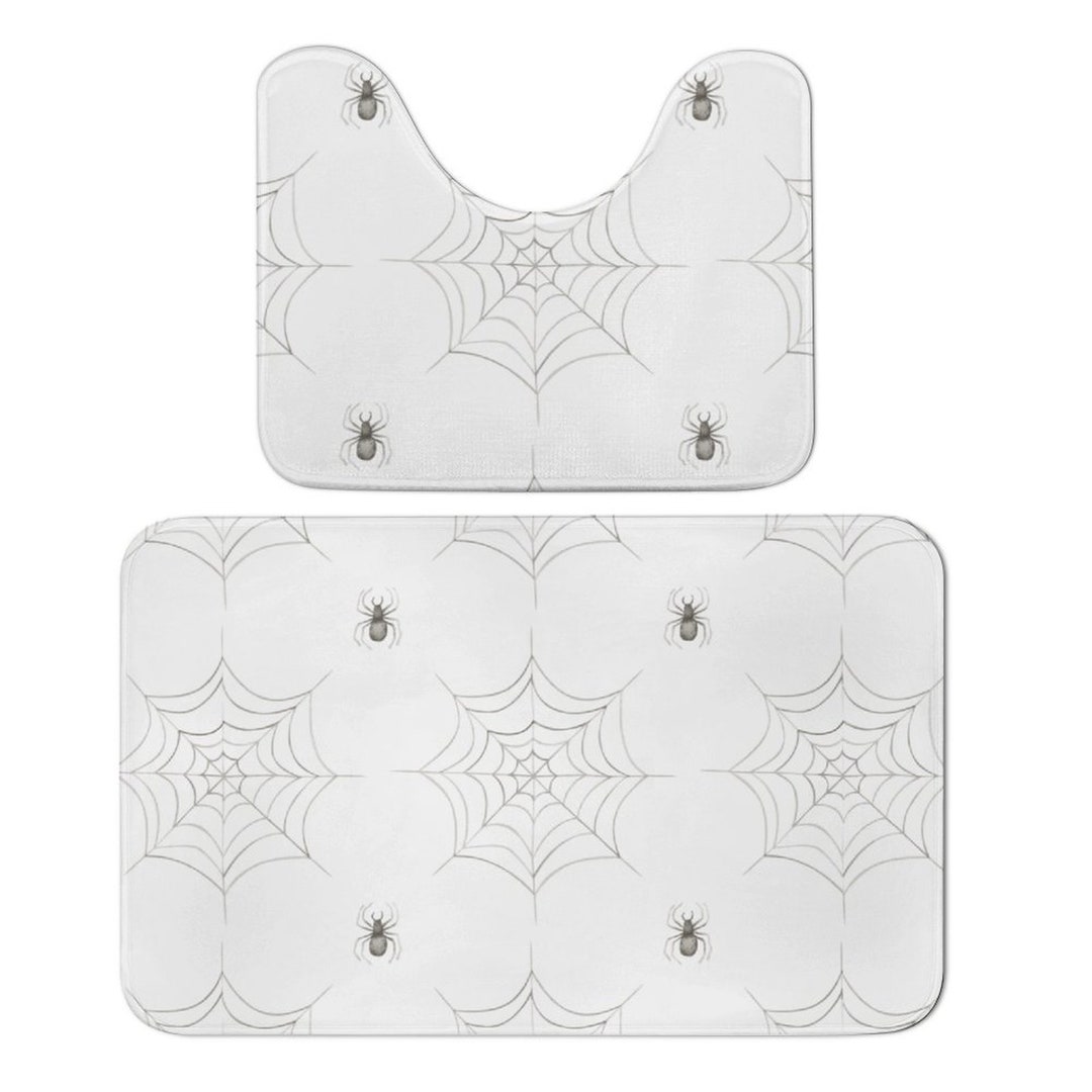 Halloween Watercolor Spider Webs Bath Mat Set of 2, Seasonal, Holiday ...