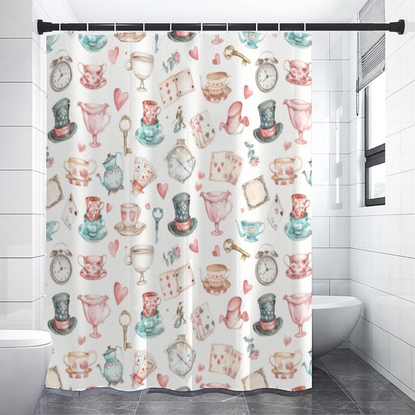 Watercolor Candy Land Shower Curtain, Girl, Teen, Dorm Bathroom Decor ...