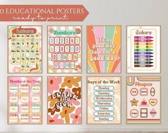 Educational Posters, 10 Homeschool Prints, Montessori Classroom Decor ...
