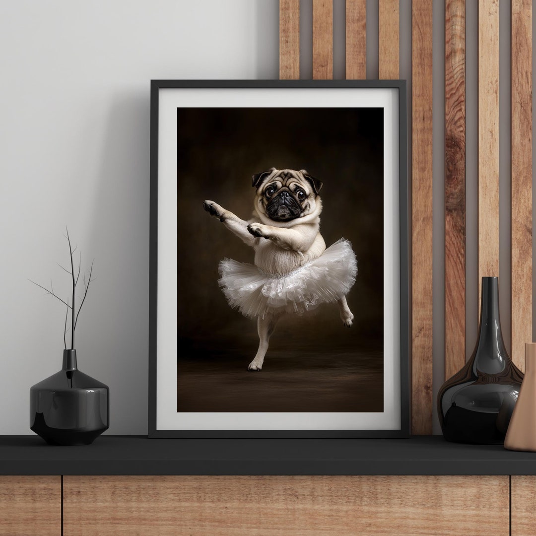 Cute Pug Ballet Wall Art | Cute Animal Photography for Digital Download ...