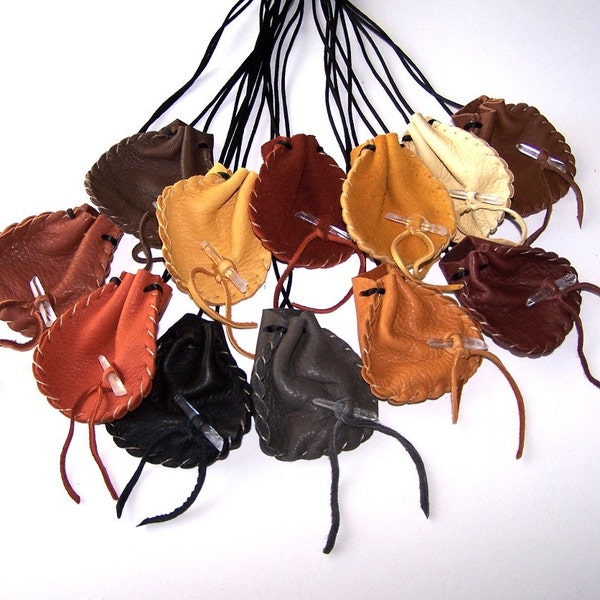 Leather Drawstring Pouch - Etsy