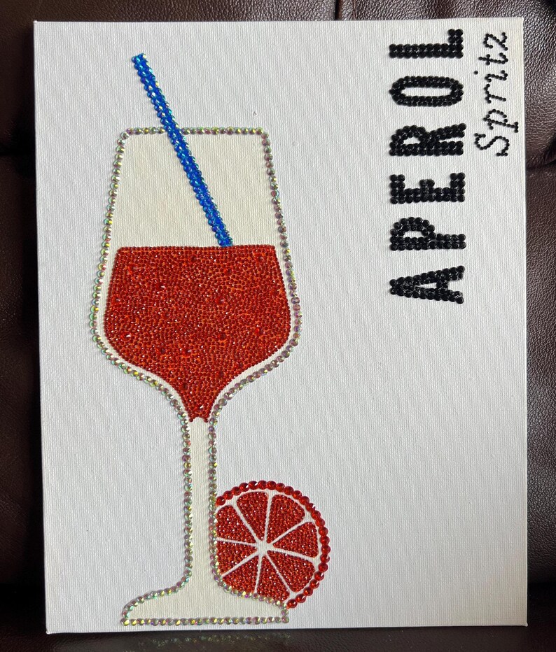 Rhinestone Art - Aperol Spritz - Etsy