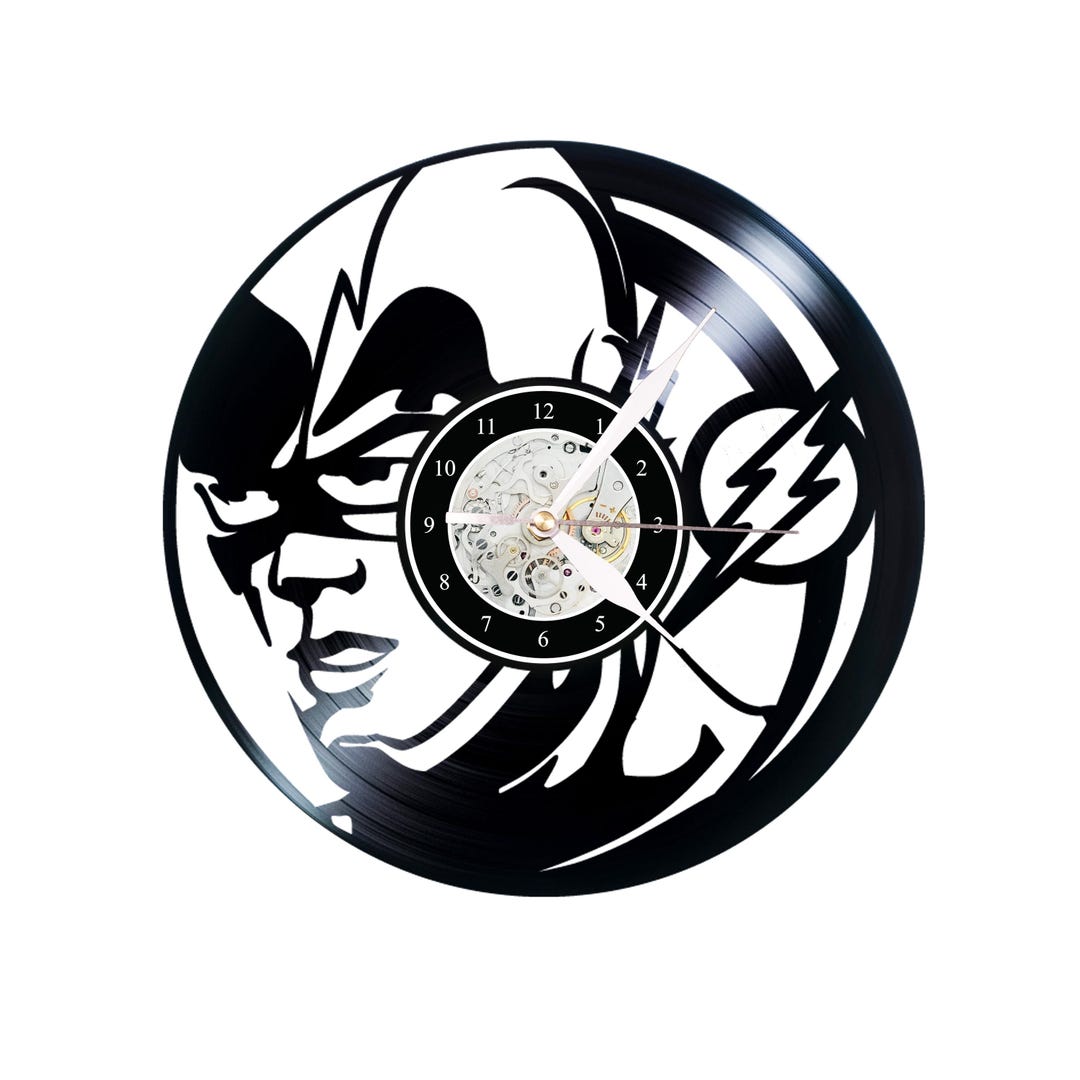 Flash Vinyl Wall Clock DC Comics Superhero Gift Idea Flash Comic Art ...