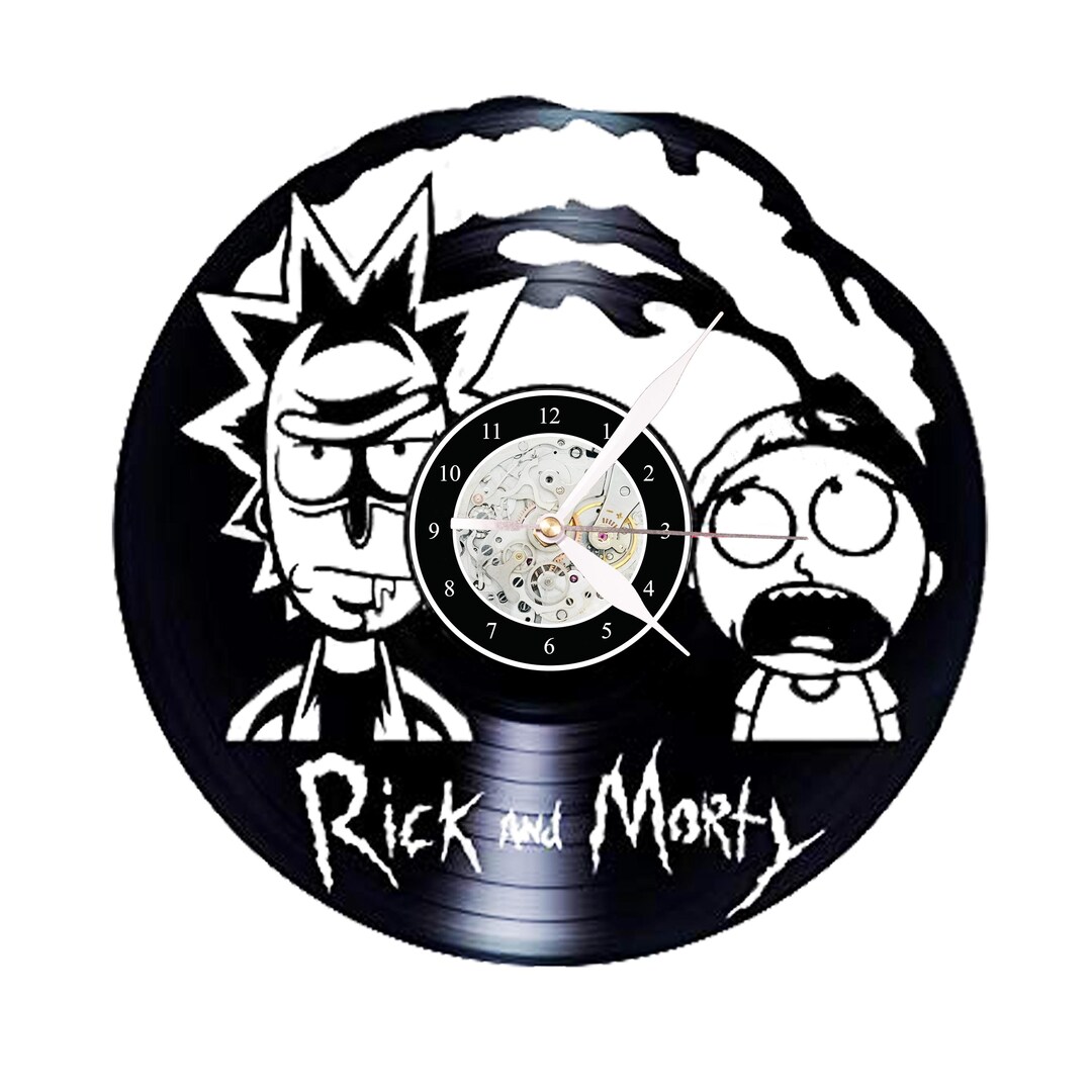 Rick and Morty Vinyl Clock Sci Fi Inspired Gifts Geek Culture Decor Mad ...